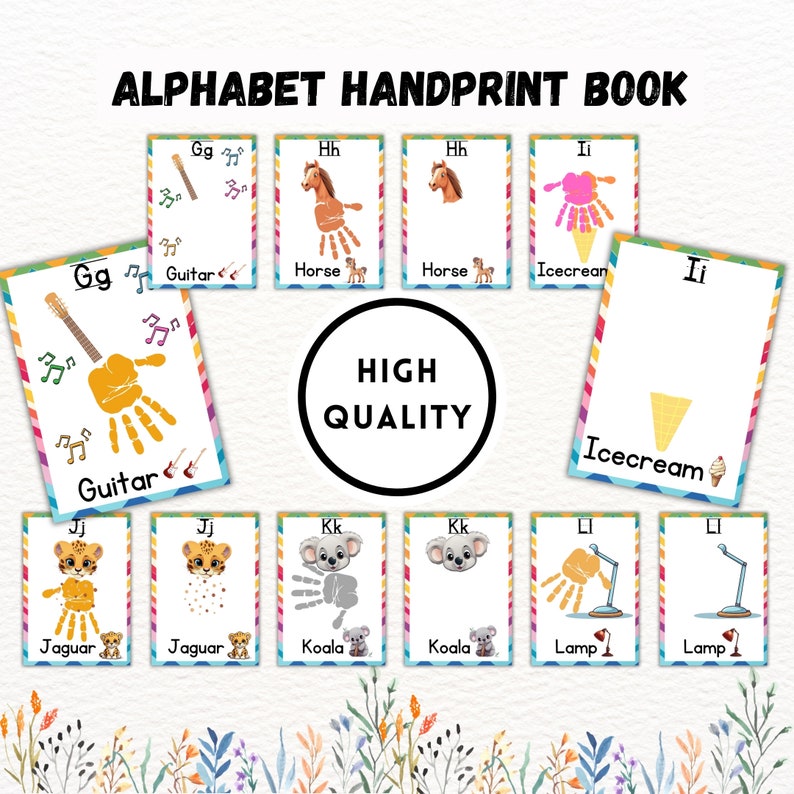 DIY Alphabet Handprint Book, Alphabet Handprint Craft, Preschool ...