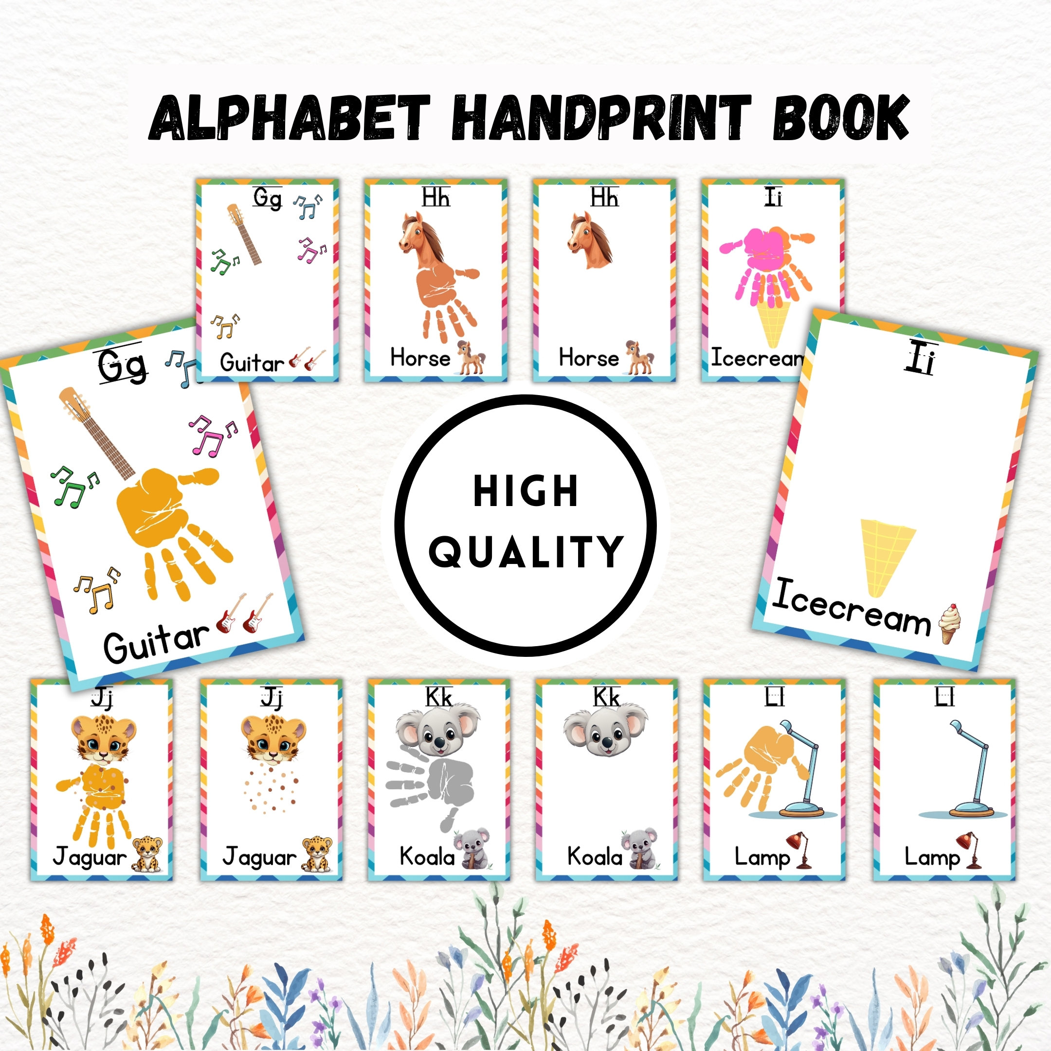 DIY Alphabet Handprint Book, Alphabet Handprint Craft, Preschool ...