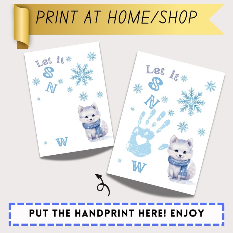 Winter Handprint Art, Winter Handprint Craft, Printable, Winter Season ...