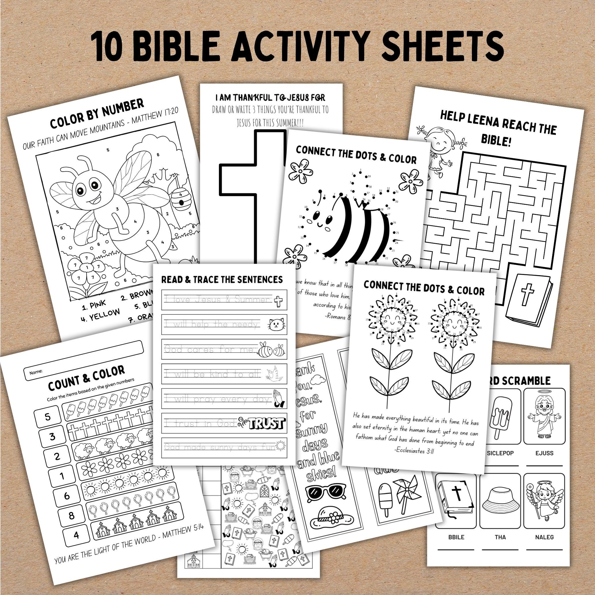 PRINTABLE Summer Christian Bible Verse Homeschool Printable Coloring ...