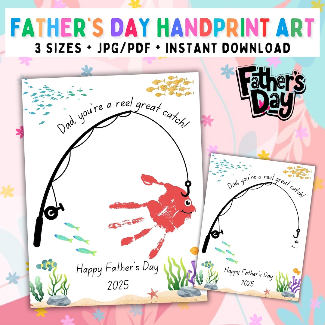 Father's Day Handprint Craft, Gift for Dad, Father's Day Craft ...