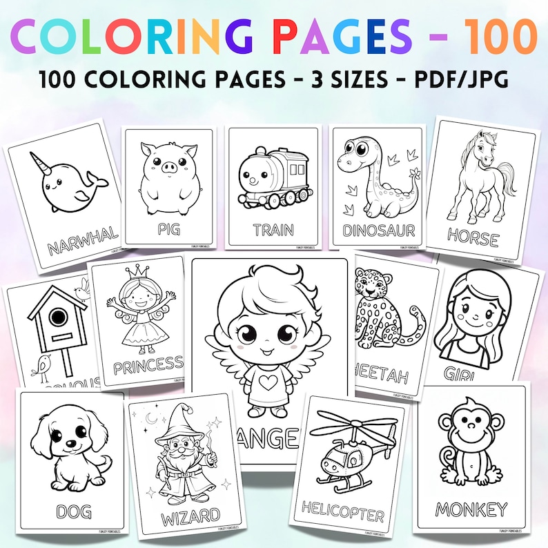100 Printable Coloring Pages for Kids, Toddlers, Preschoolers, Coloring ...