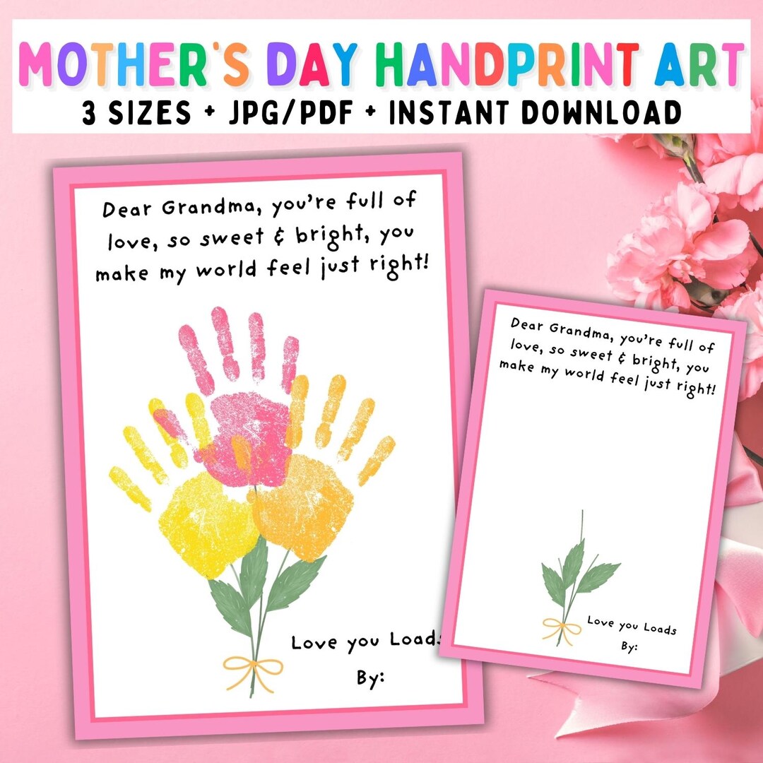 Grandma Handprint Poem PRINTABLE, Mother’s Day Gift From Kids, Toddler ...