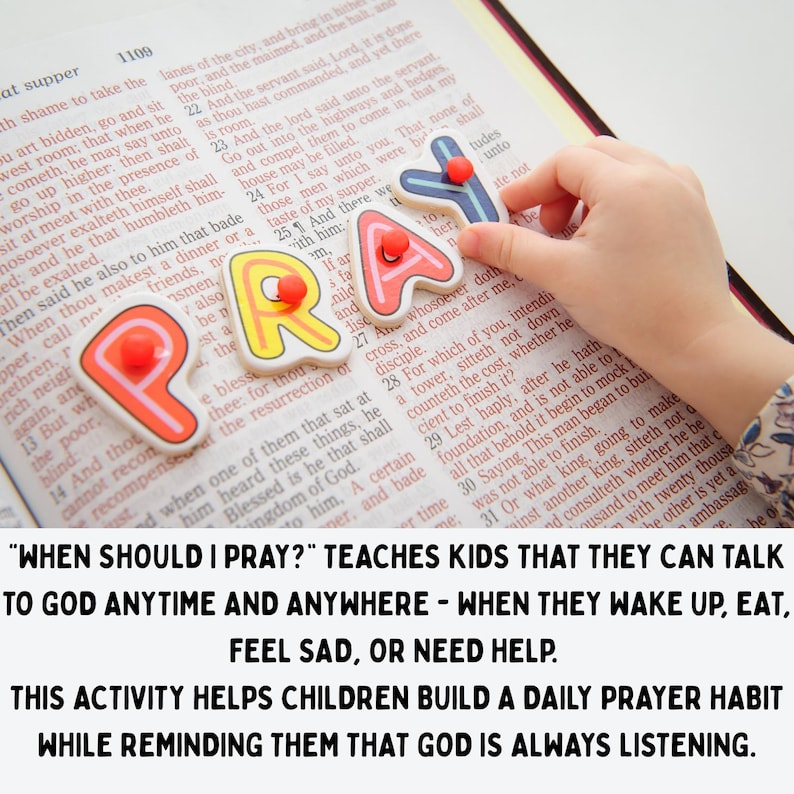 Prayer Bible Lesson Activity Sheet for Kids, When Should I Pray, Sunday ...