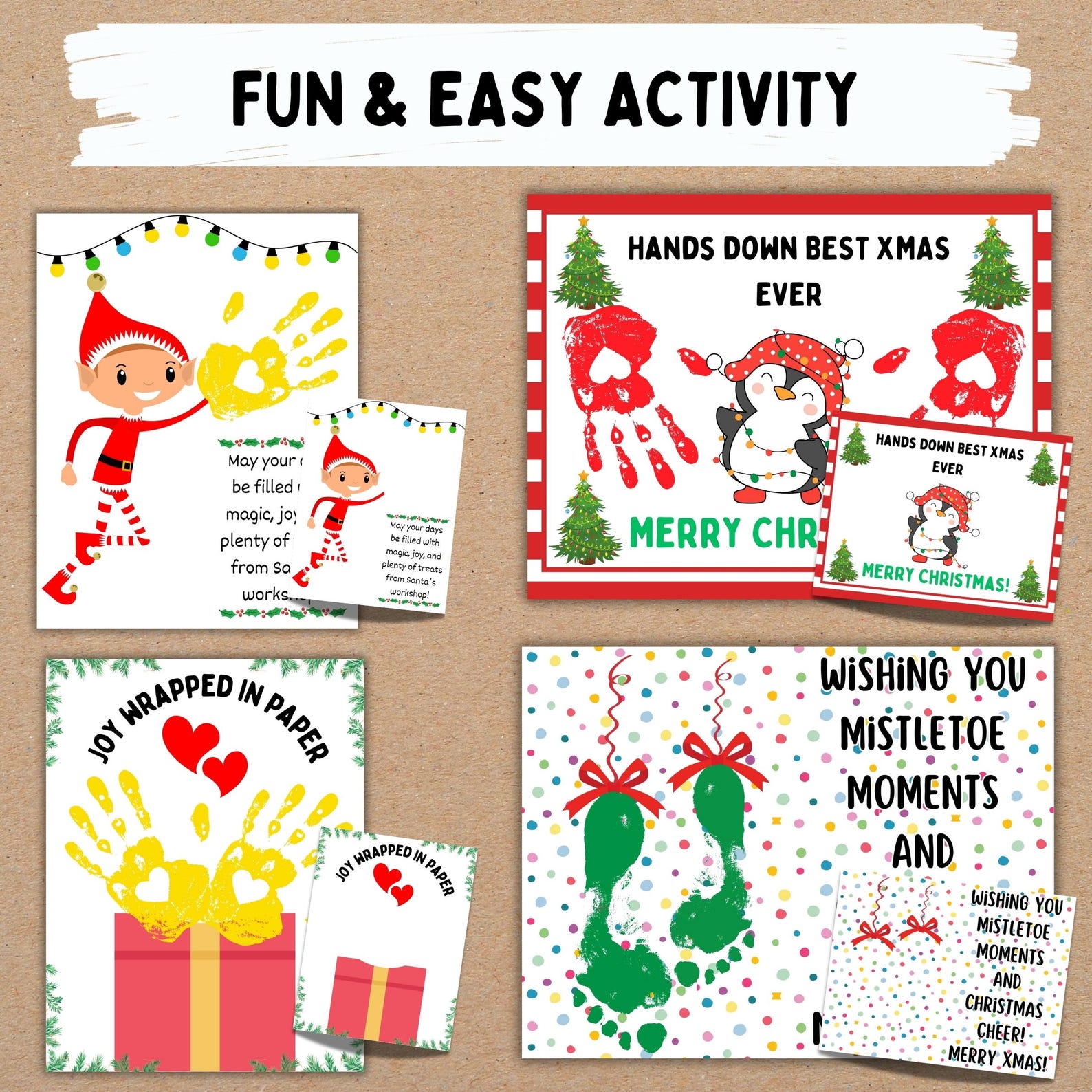 Christmas Handprint Craft Bundle, Christmas Handprint Art, Printable ...