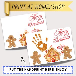 Christmas Handprint Art Gingerbread House Craft, Christmas Handprint ...