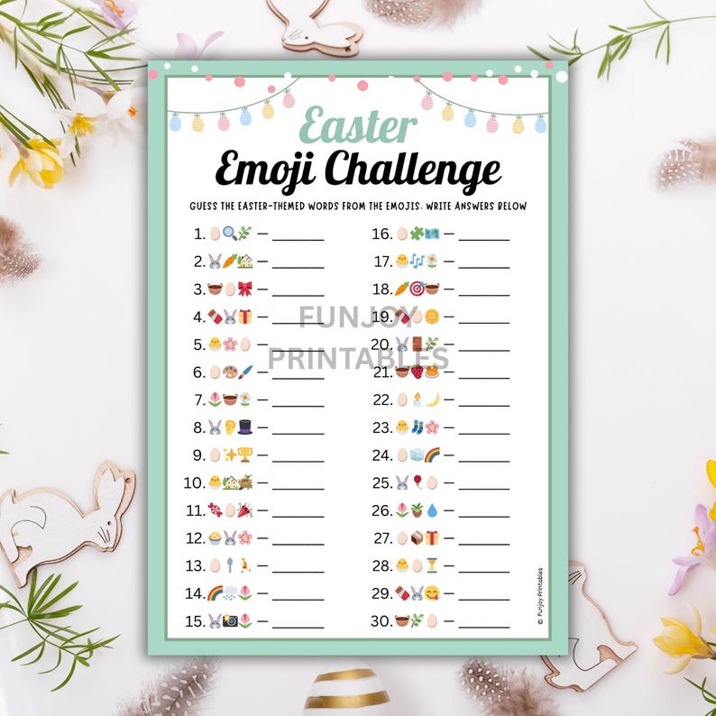 Easter Emoji Game Printable, Easter Party Game Kids & Family, Classroom ...
