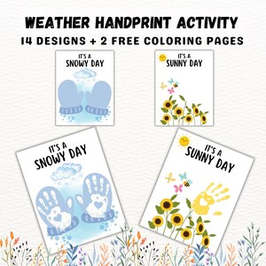 Printable Weather Handprint Craft Bundle, Kindergarten, Handprint Art ...