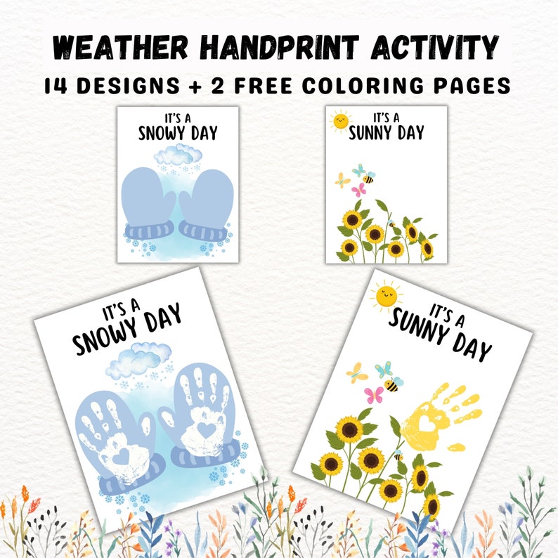 Printable Weather Handprint Craft Bundle, Kindergarten, Handprint Art ...