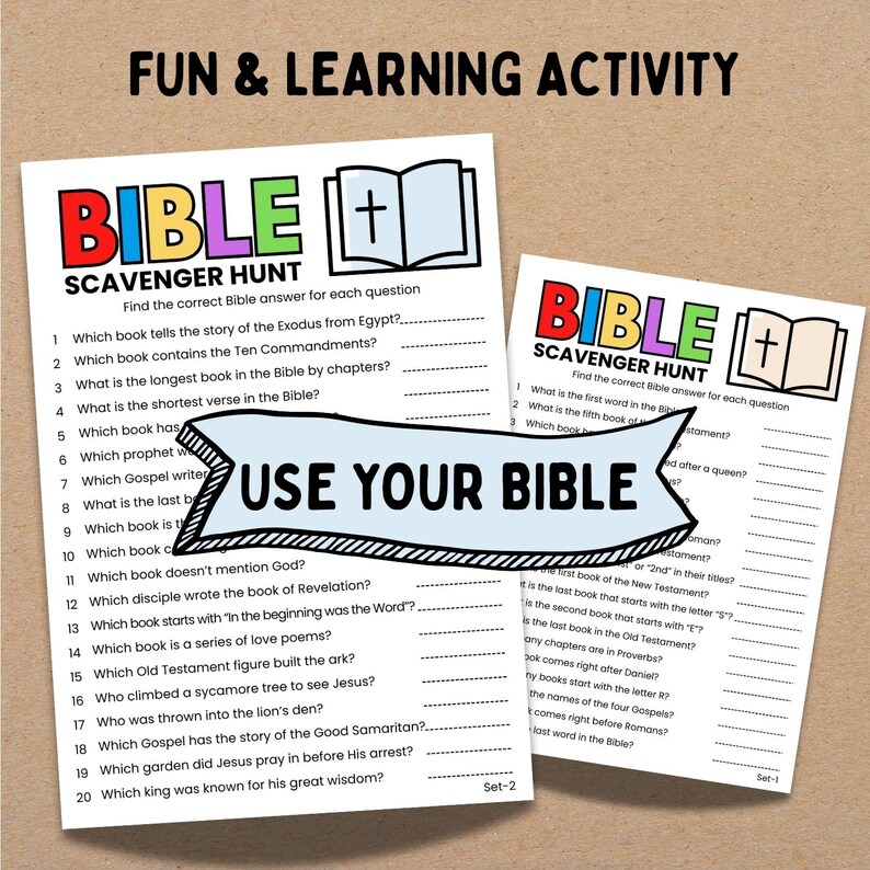 Bible Scavenger Hunt Game, Scavenger Hunt Bible Activity, PRINTABLE ...