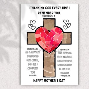 Mother's Day Bible Craft PRINTABLE, Kids' Activity, Church, Sunday ...