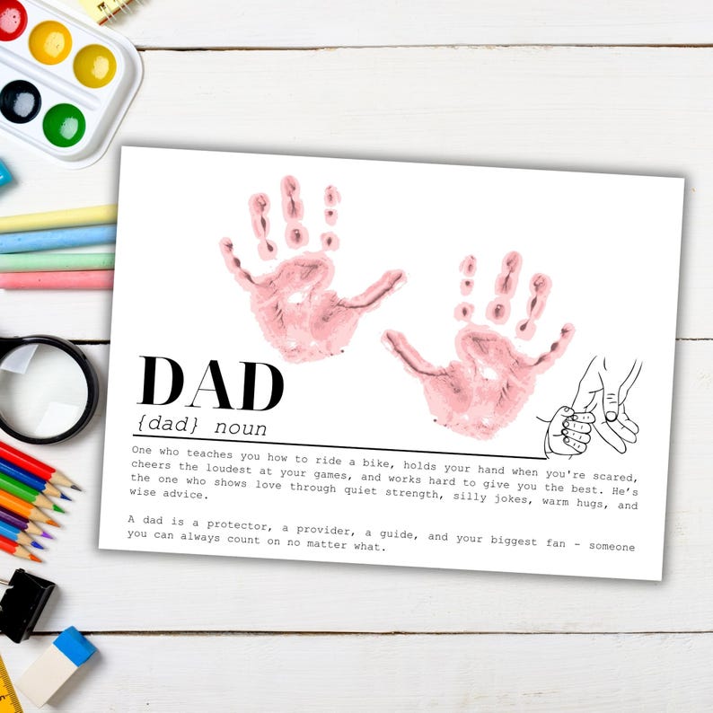 Father’s Day Handprint Poem Printable, DIY Gift for Dad, Daddy, Grandpa ...