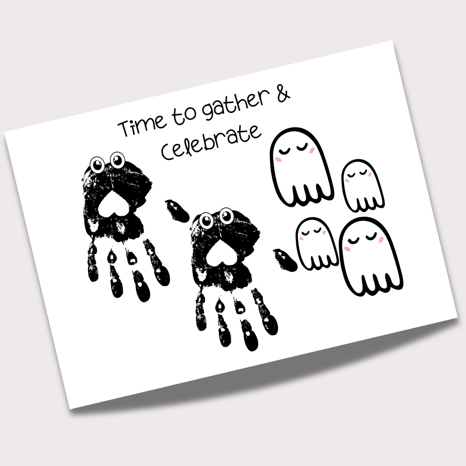 Kids Halloween Handprint Activity, Handprint Art Craft, Halloween Ghost ...