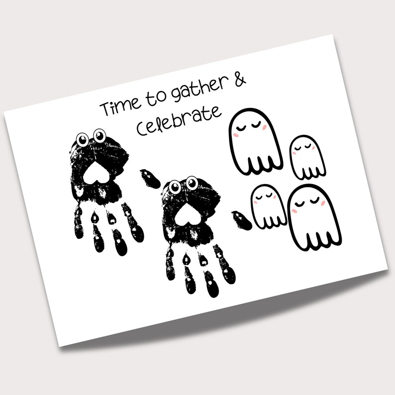 Kids Halloween Handprint Activity, Handprint Art Craft, Halloween Ghost ...