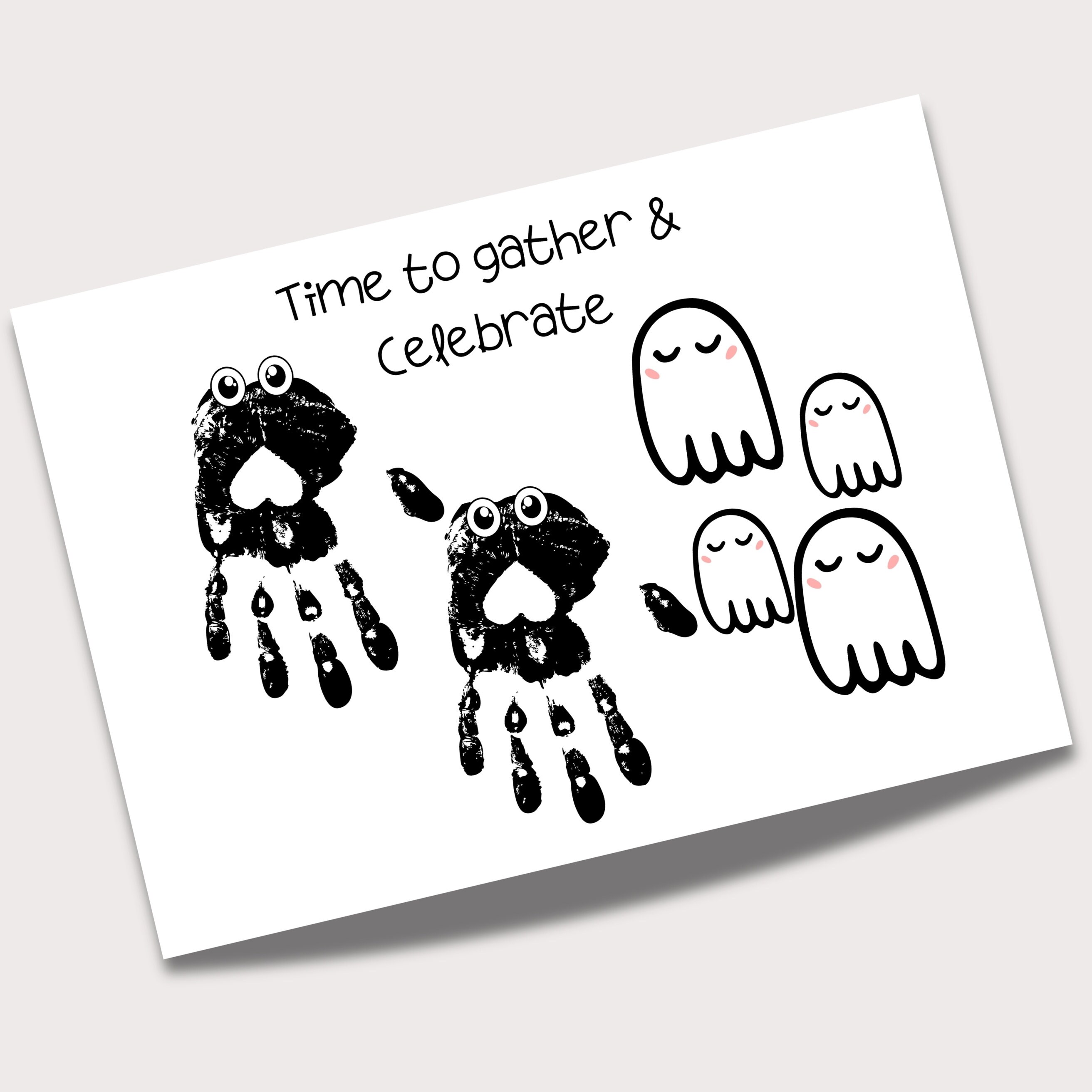 Kids Halloween Handprint Activity, Handprint Art Craft, Halloween Ghost ...