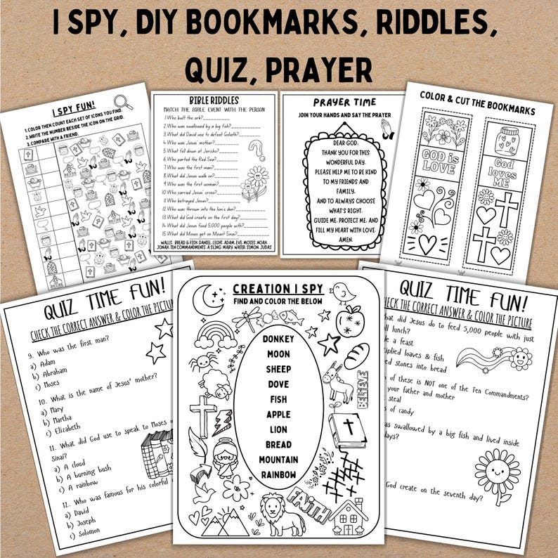 PRINTABLE Sunday School Activity BUNDLE, Sunday School Craft, Church ...