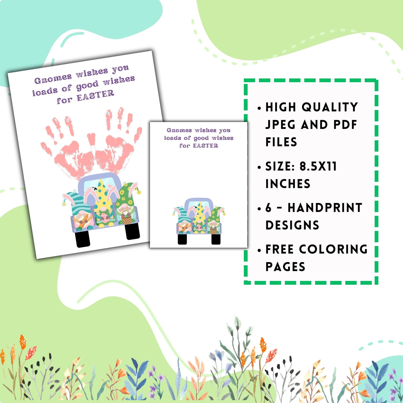 Happy Easter Handprint Footprint Art Craft Bundle, Easter Craft for ...