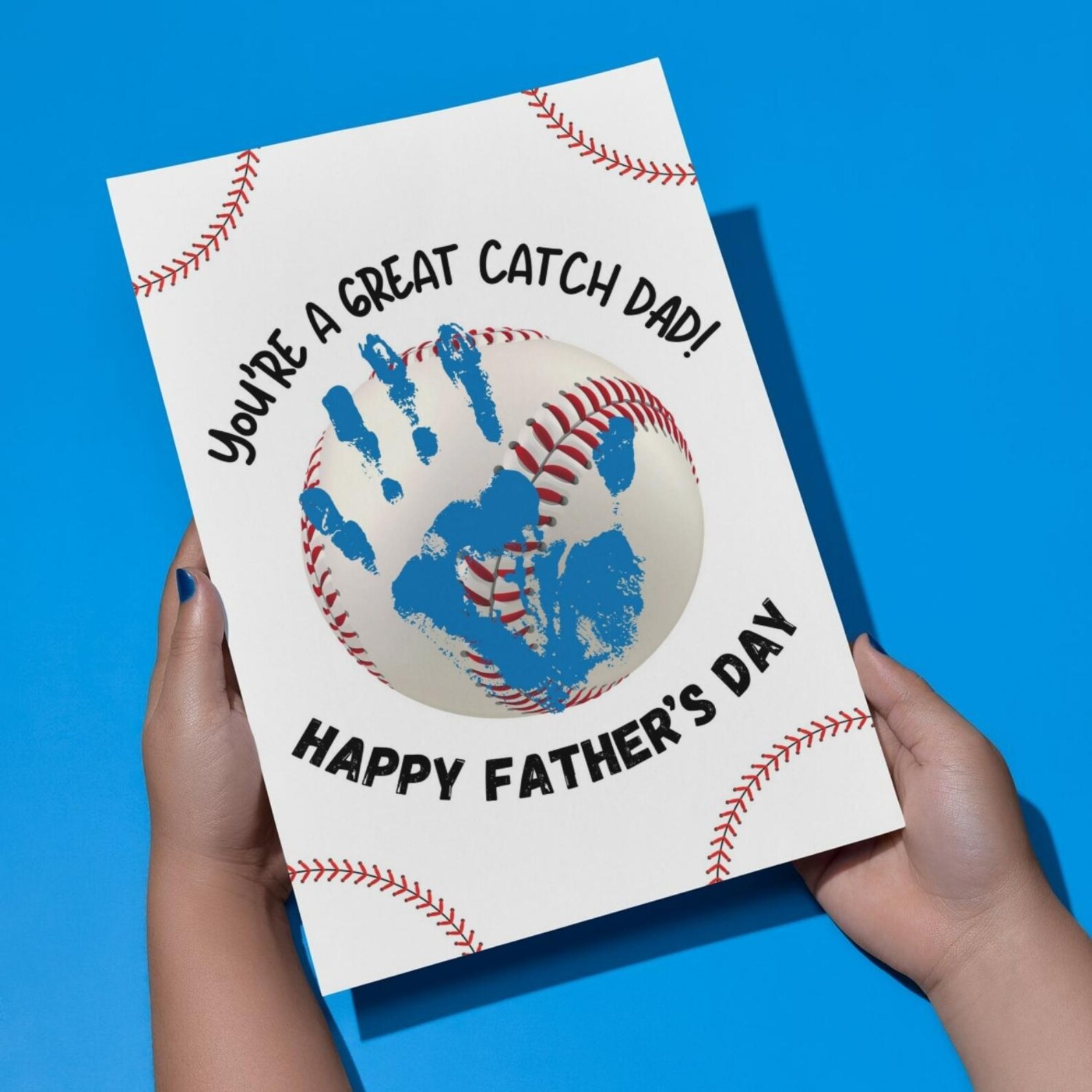 Fathers Day Handprint Art Craft, Dad Handprint Fingerprint Craft ...