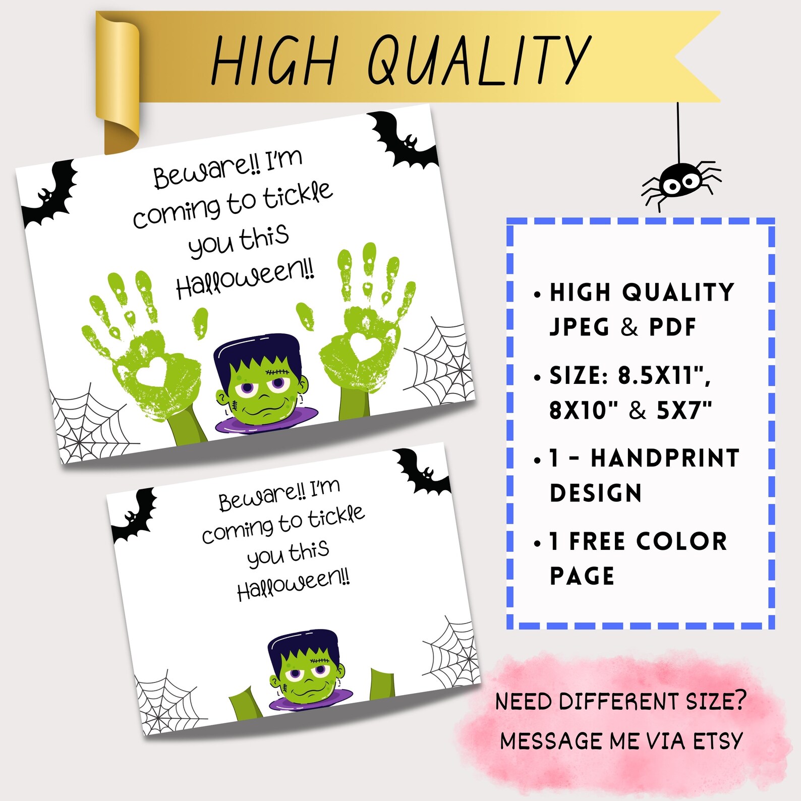 PRINTABLE Halloween Handprint Activity, Handprint Art Craft ...