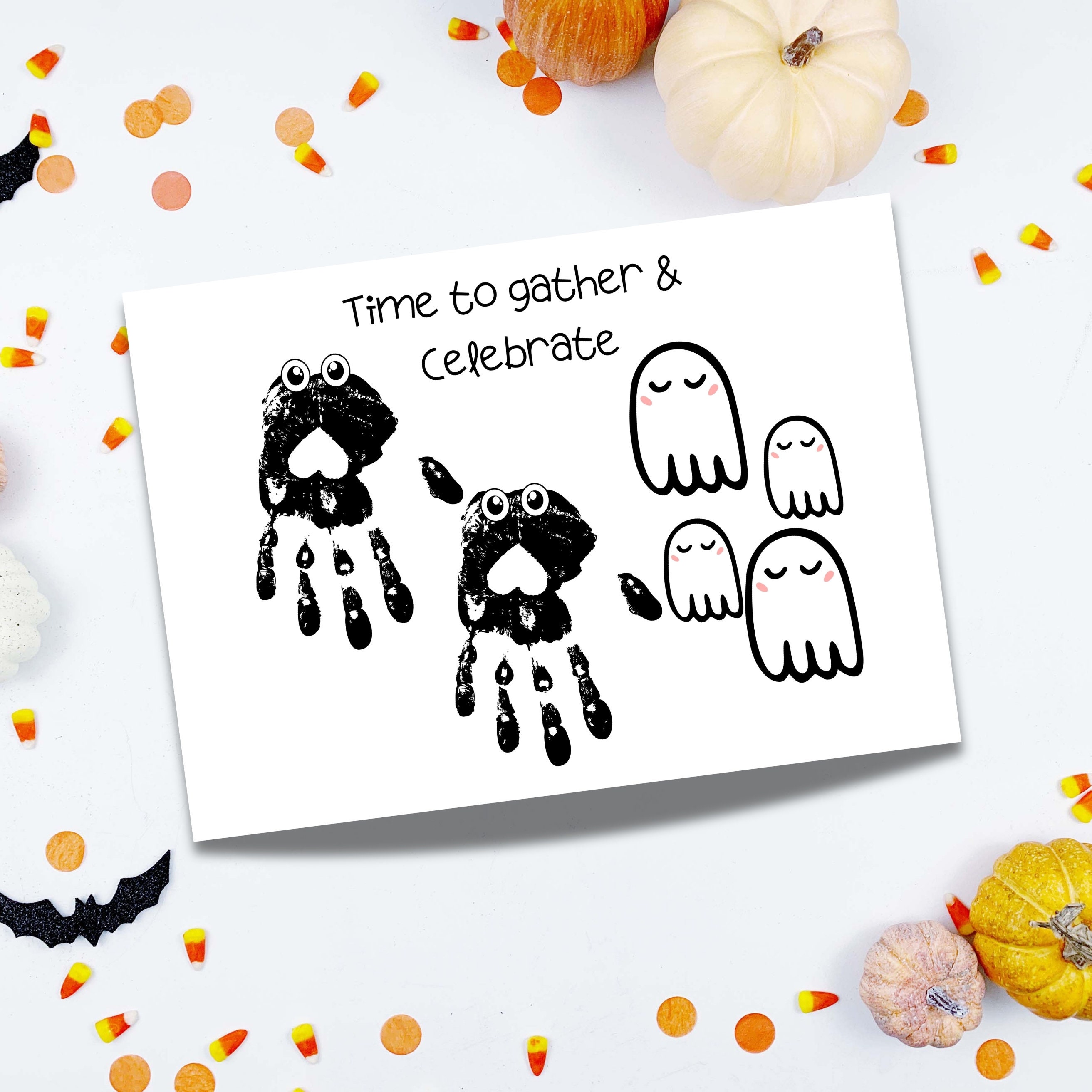 Kids Halloween Handprint Activity, Handprint Art Craft, Halloween Ghost ...