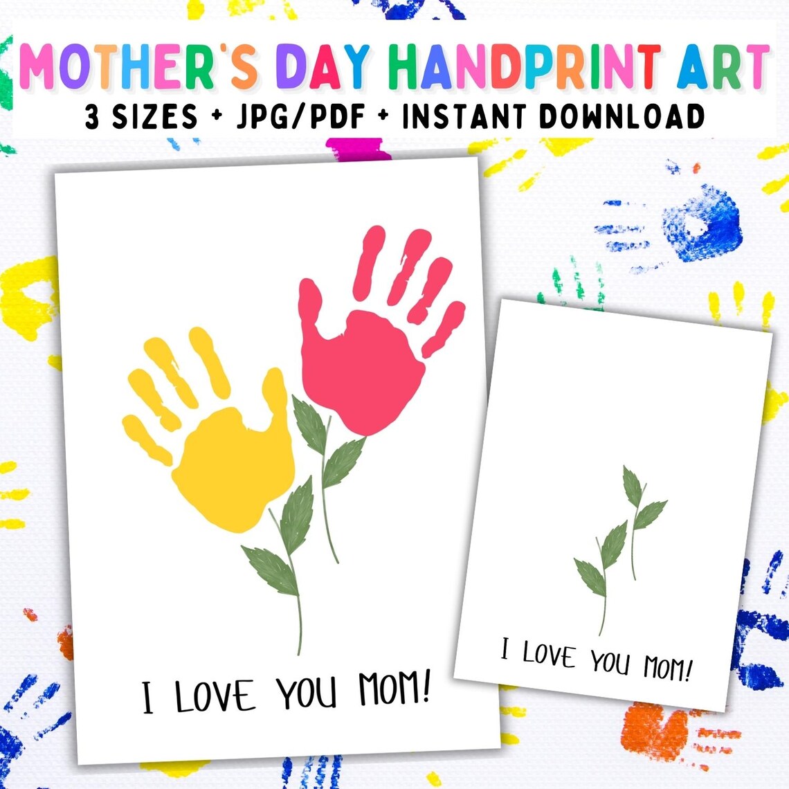 Mother's Day Handprint Printable, DIY Craft Gift for Mom, Gift for Mom ...