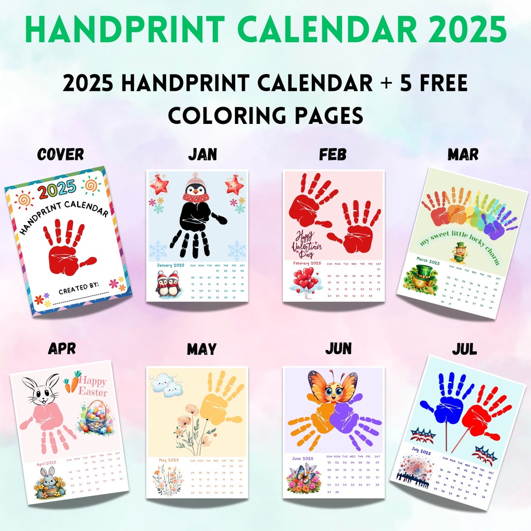 Handprint Calendar 2025, Handprint Craft, Footprint Craft, Kids Toddler ...