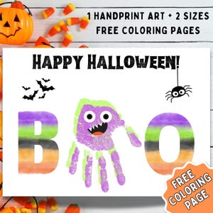 DIY Halloween Boo Handprint Art, Cute BOO Handprint Craft, Handprint ...