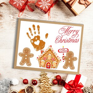 Christmas Handprint Art Gingerbread House Craft, Christmas Handprint ...
