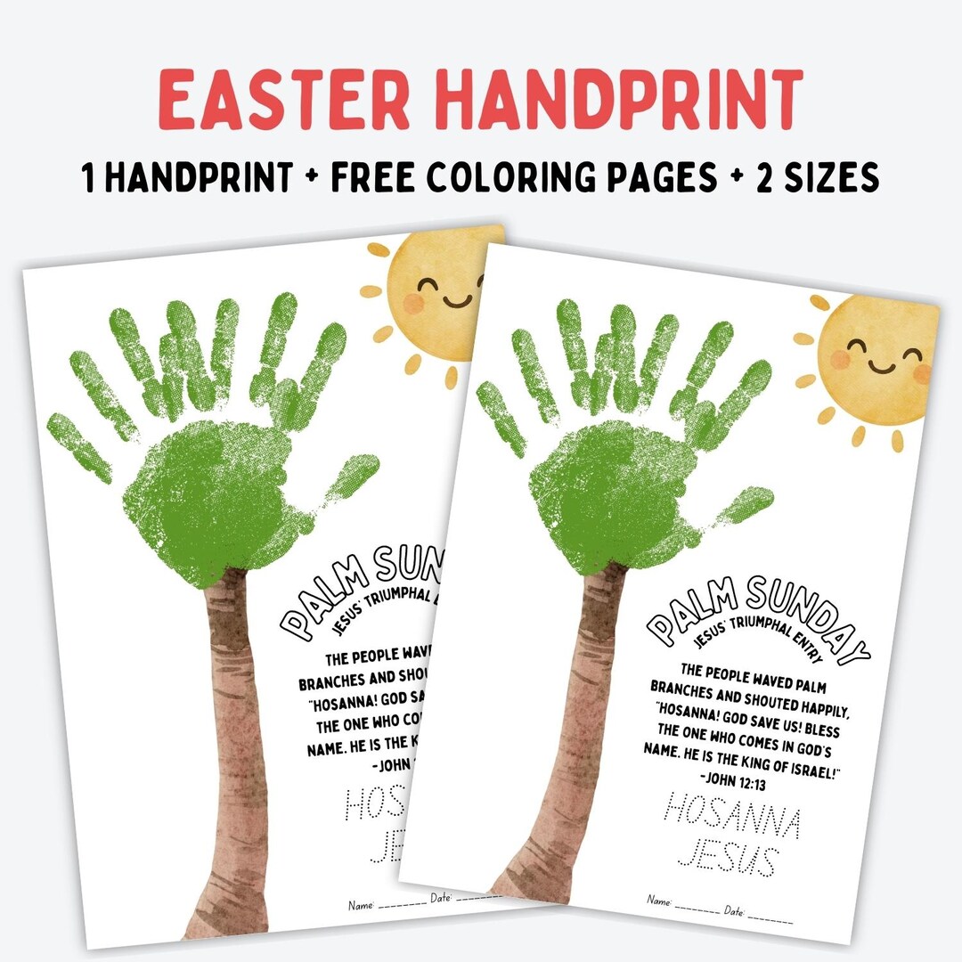 Palm Sunday Handprint Craft, Christian Easter, Sunday School Kids ...