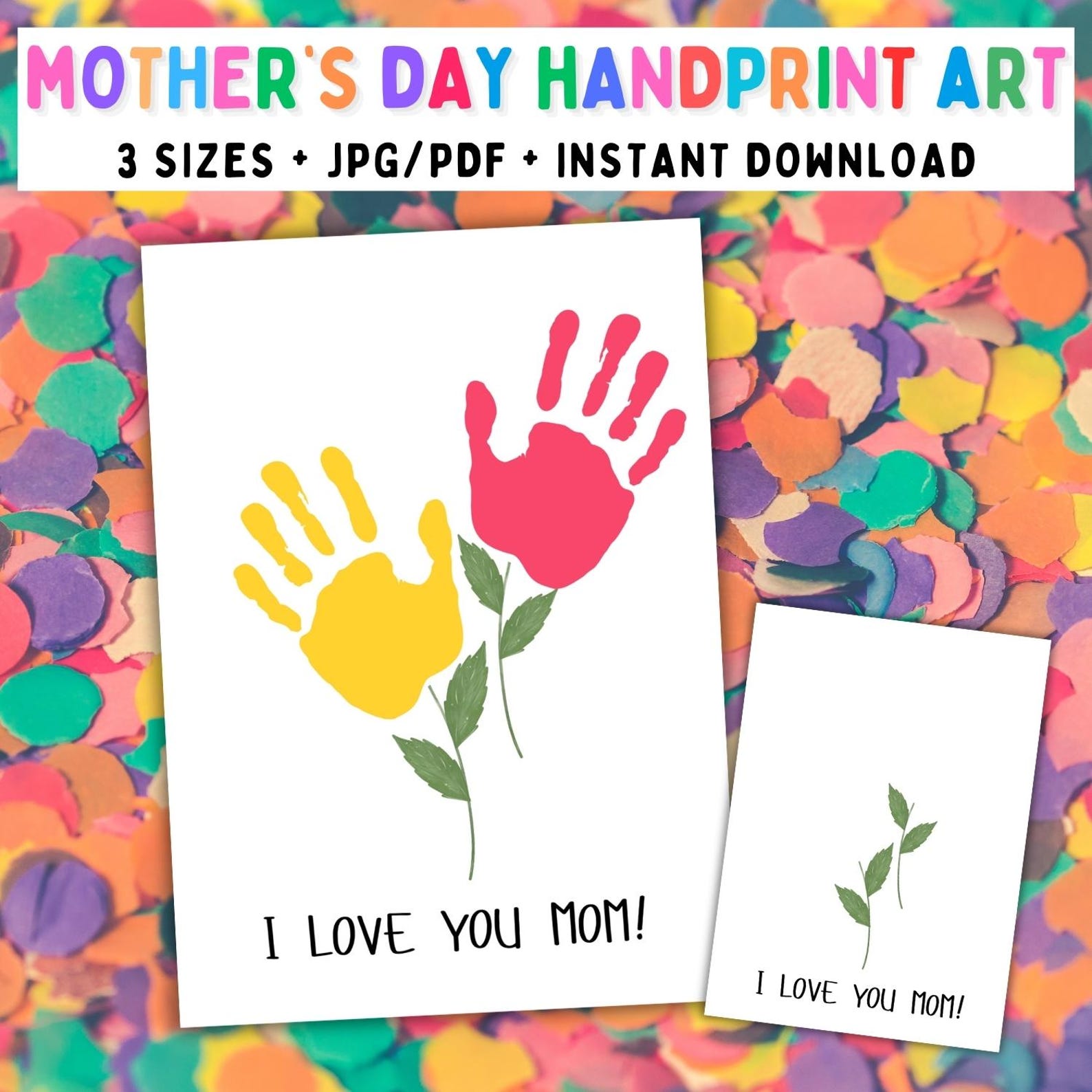 Mother's Day Handprint Printable, DIY Craft Gift for Mom, Gift for Mom ...