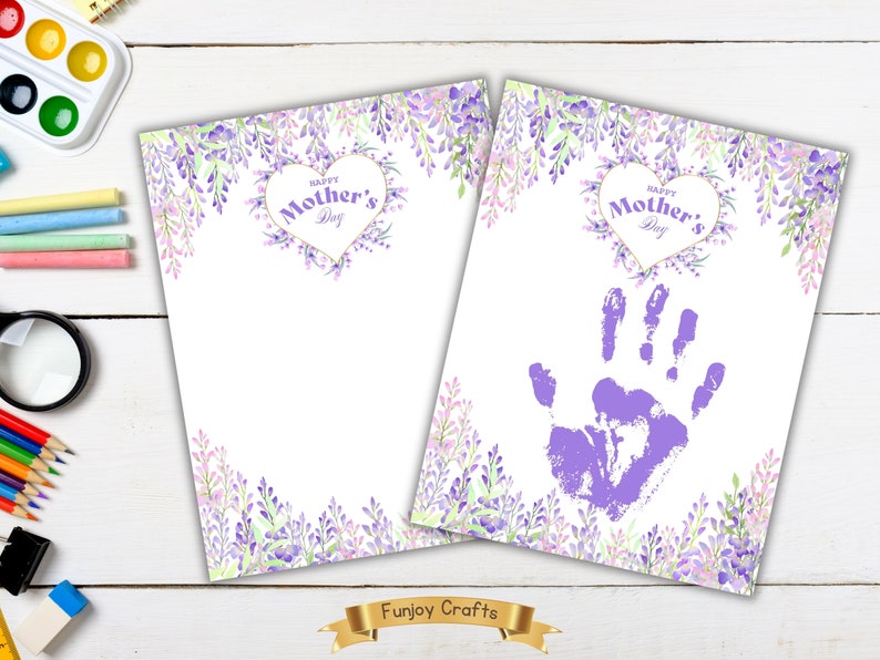 Mother's Day Handprint Art for Kids, Mom Birthday Card, Mother Keepsake ...