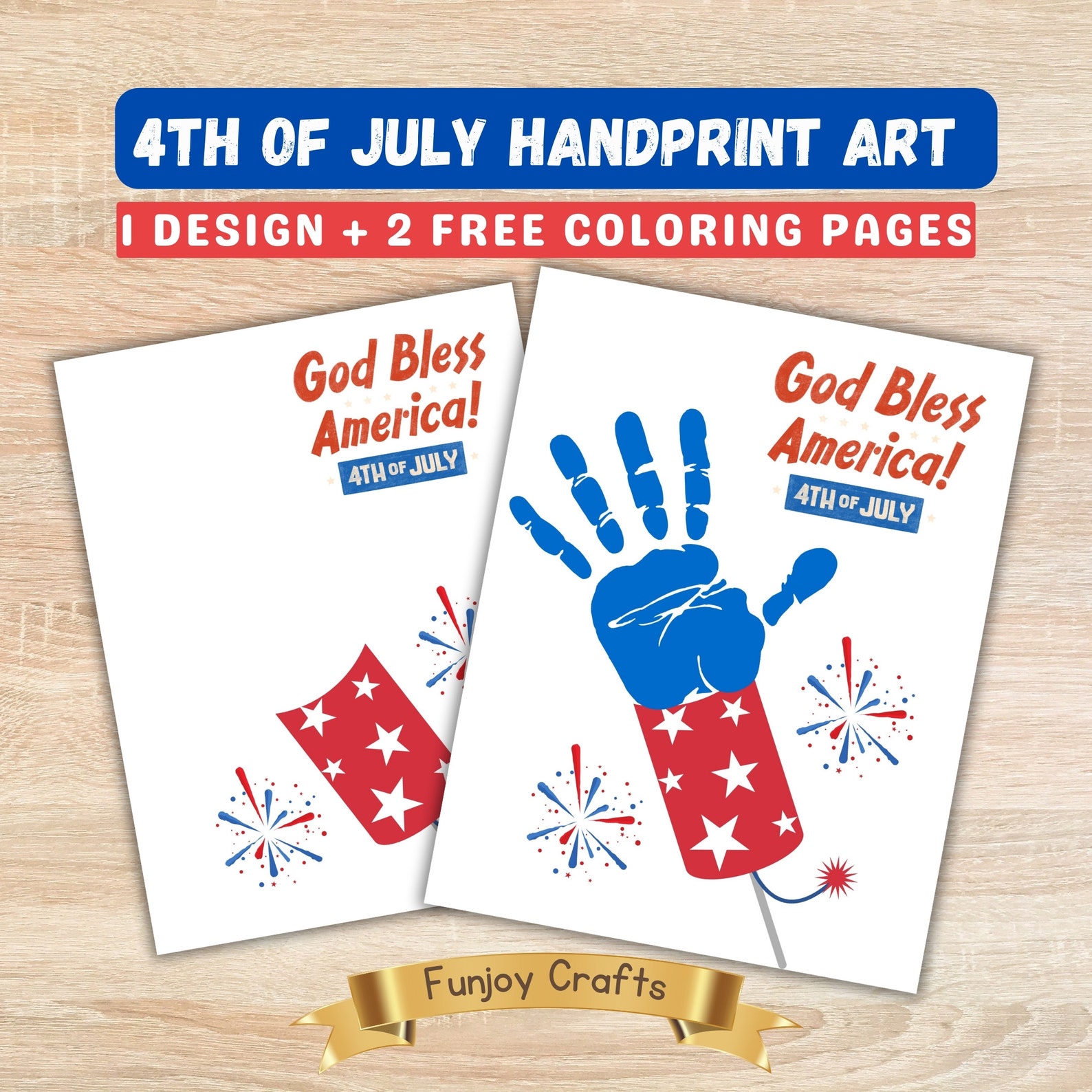 4th of July Handprint Art, 4th of July Activity, Handprint Art ...