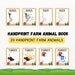 FARM ANIMALS Handprint Book, Printable Handprint Art, Toddler Child ...