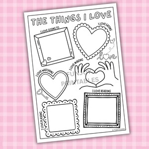 Valentines Day Kids Activity, Things I Love, Valentines Party Printable ...