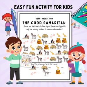 Bible I Spy Pages, PRINTABLE Bible Quiet Time Activity, Bible Stories ...