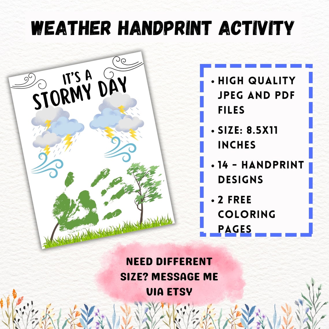 Printable Weather Handprint Craft Bundle, Kindergarten, Handprint Art ...