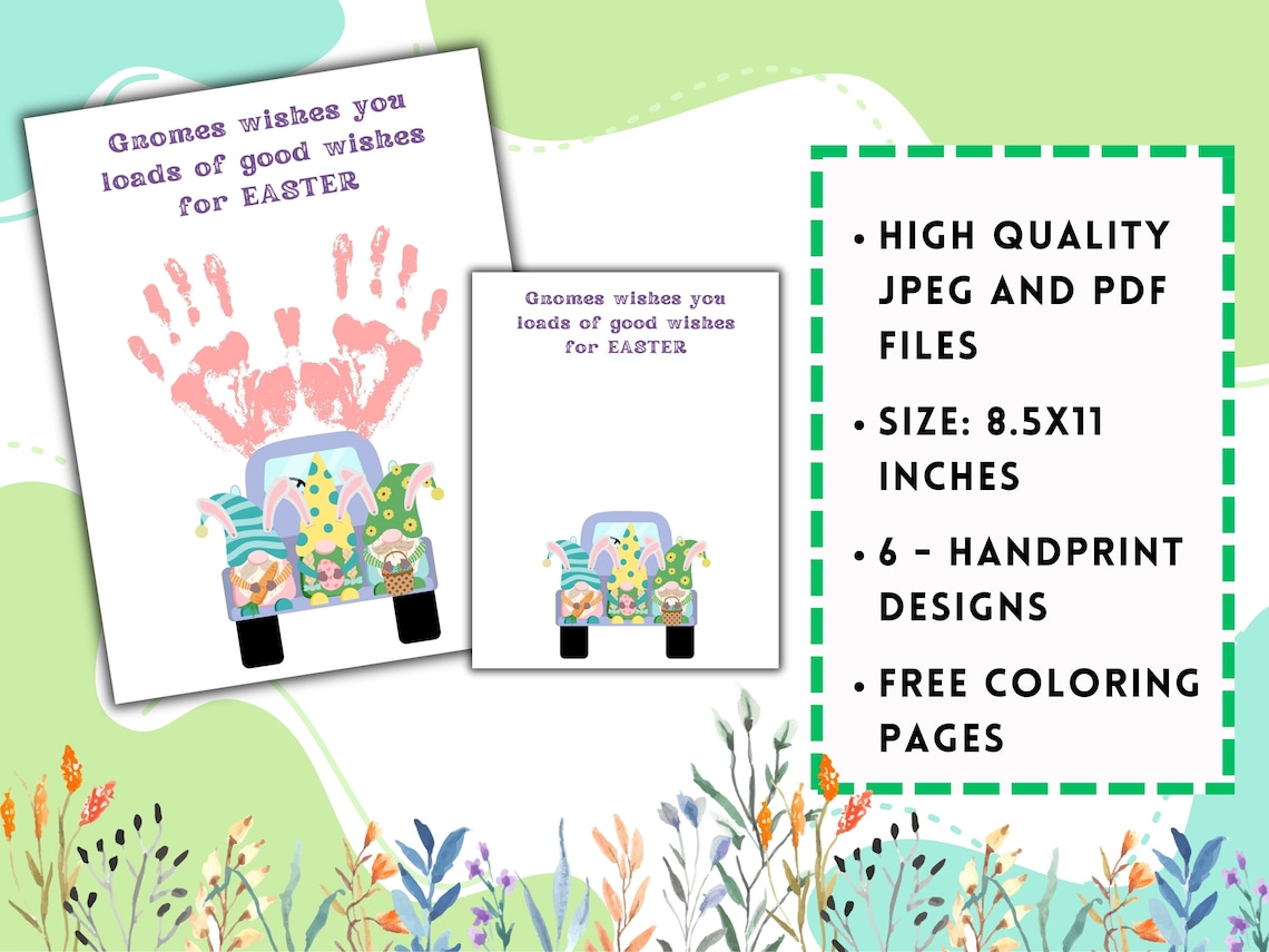 Happy Easter Handprint Footprint Art Craft Bundle, Easter Craft for ...