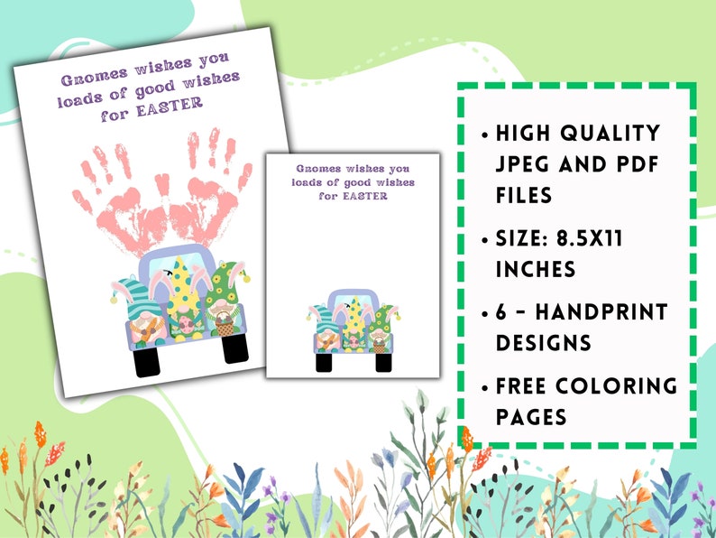 Happy Easter Handprint Footprint Art Craft Bundle, Easter Craft for ...