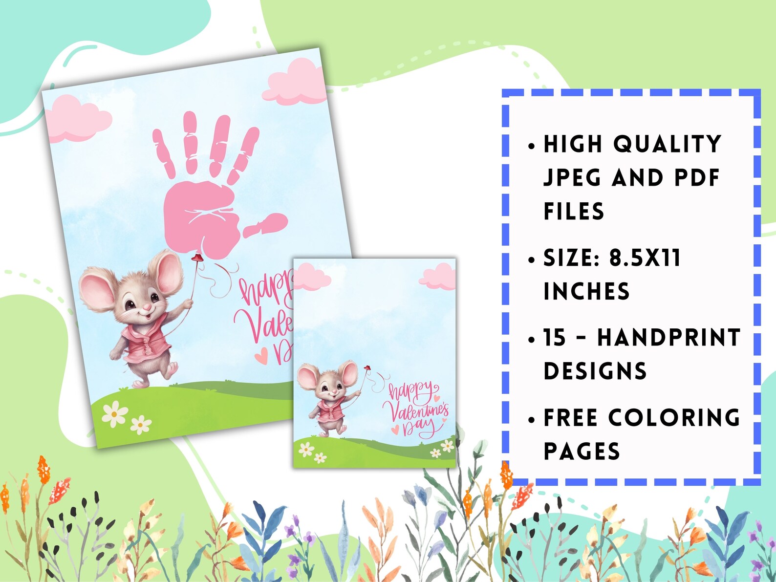 Printable Valentines Day Handprint Craft, Keepsake Art, Toddler ...