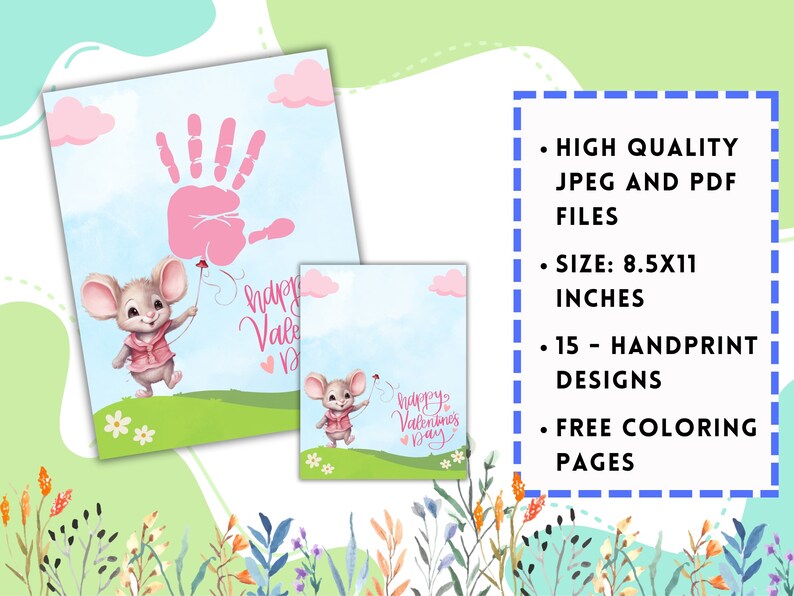 Printable Valentines Day Handprint Craft, Keepsake Art, Toddler ...