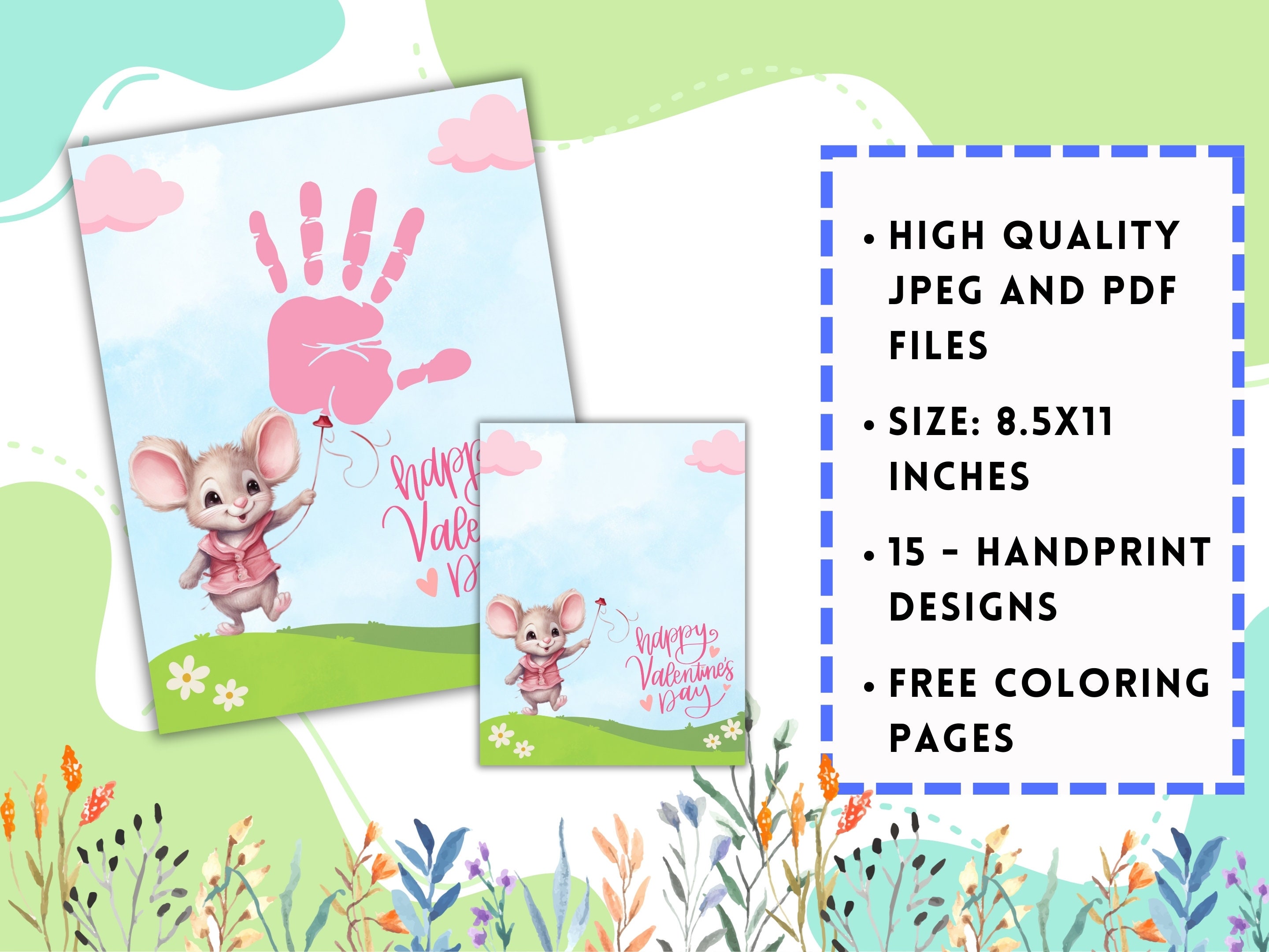 Printable Valentines Day Handprint Craft, Keepsake Art, Toddler ...