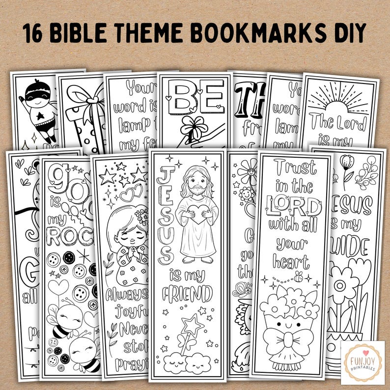 Bible Based Coloring Bookmarks Kids, DIY Bible Verse Activity ...