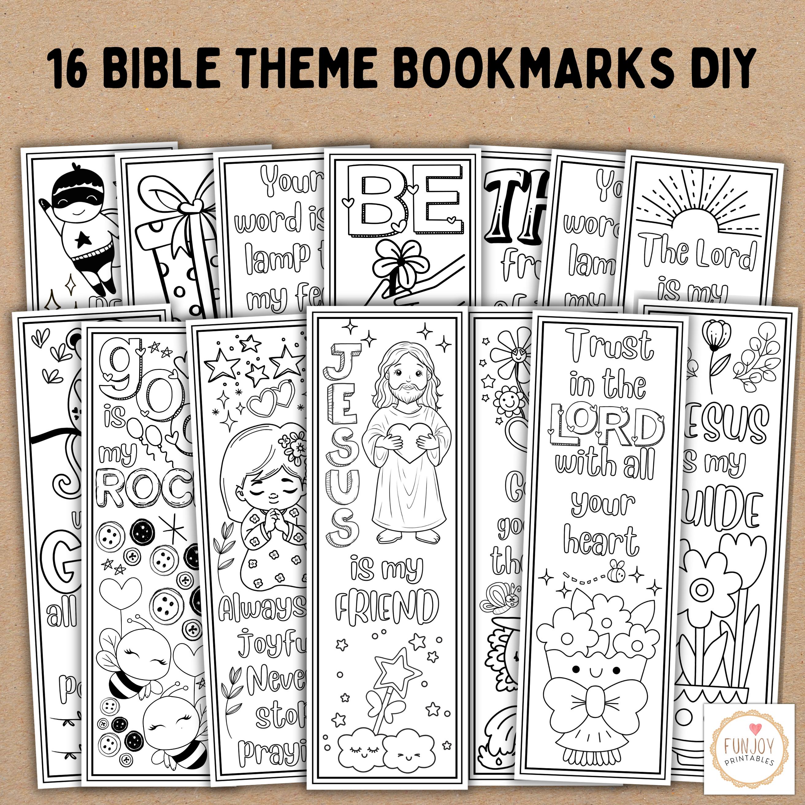 Bible Based Coloring Bookmarks Kids, DIY Bible Verse Activity ...