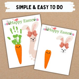 Happy Easter Handprint Footprint Art Craft Bundle, Easter Craft for ...