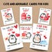 EDITABLE PRINTABLE Penguin Valentine Cards, Classroom Valentines Day ...