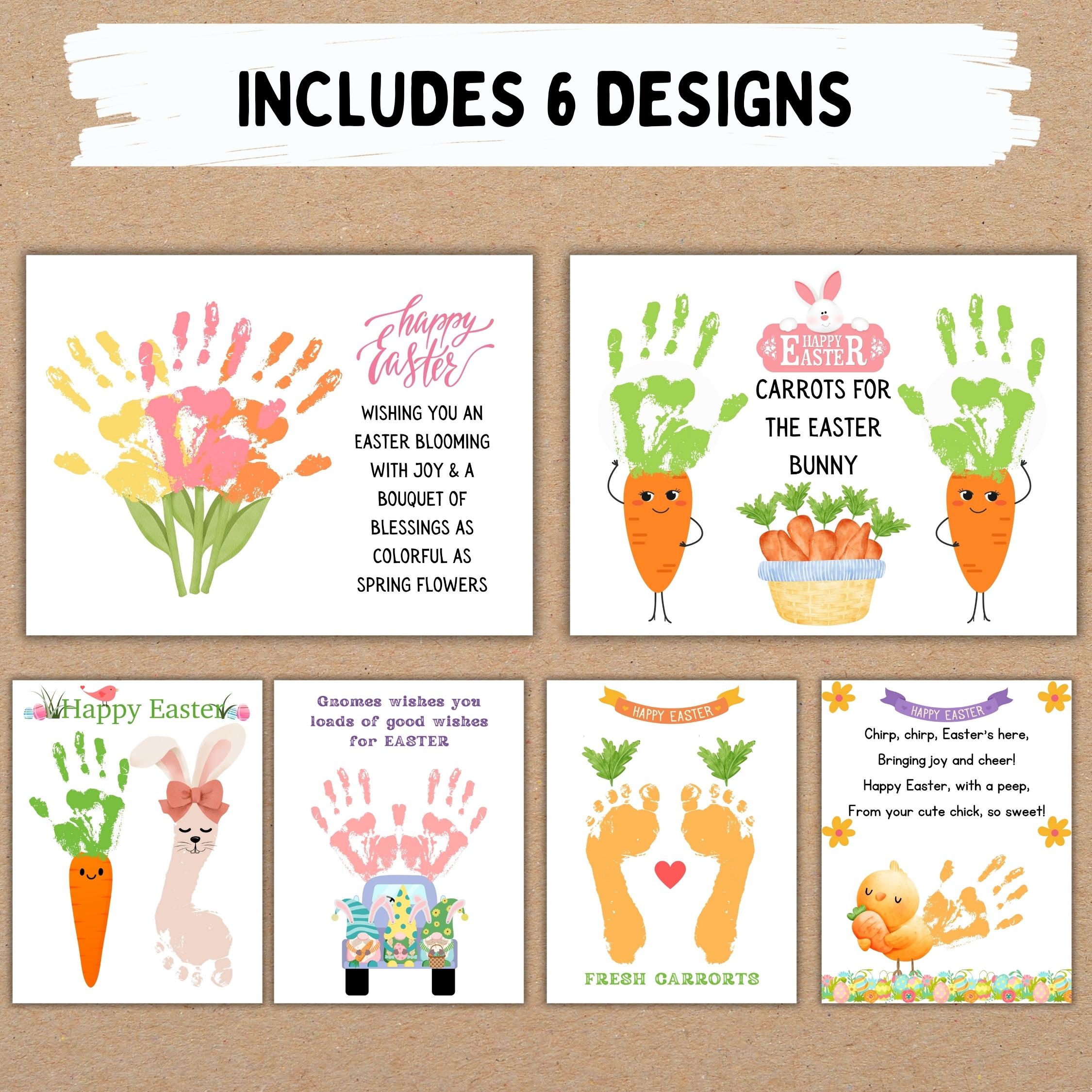 Happy Easter Handprint Footprint Art Craft Bundle, Easter Craft for ...