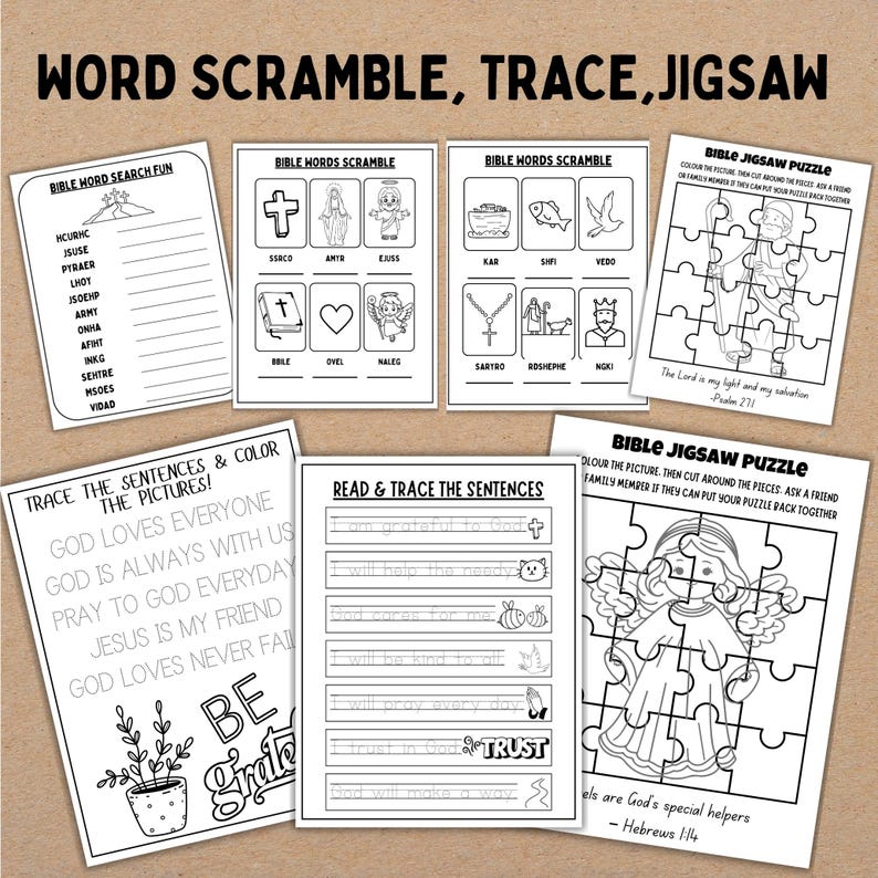 PRINTABLE Sunday School Activity BUNDLE, Sunday School Craft, Church ...