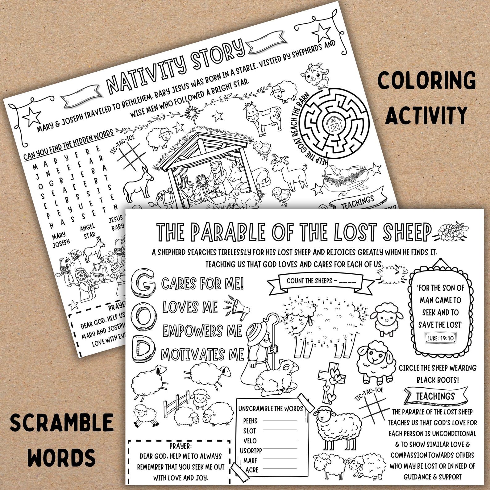 PRINTABLE Bible Stories Kids, Bible Coloring Page Kids, Bible Activity ...