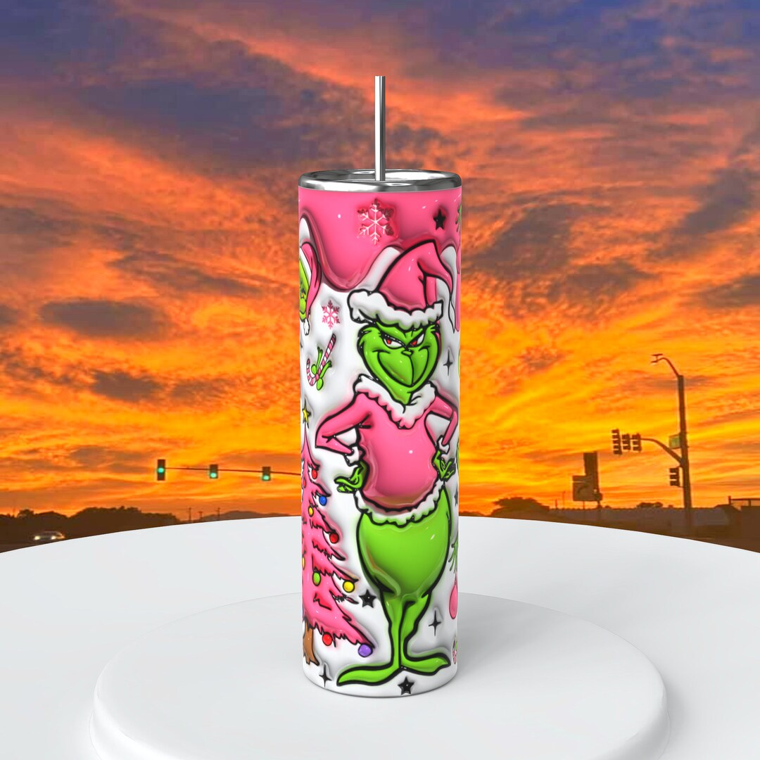 Original Cartoon Grinch Pink Puffy 20/30 Oz Tumbler double Insulated ...