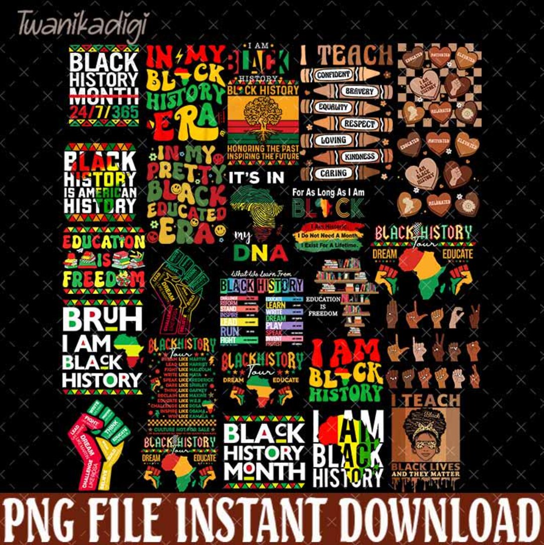 190 Designs Black History Month Png Bundle, I'm Black History Png ...